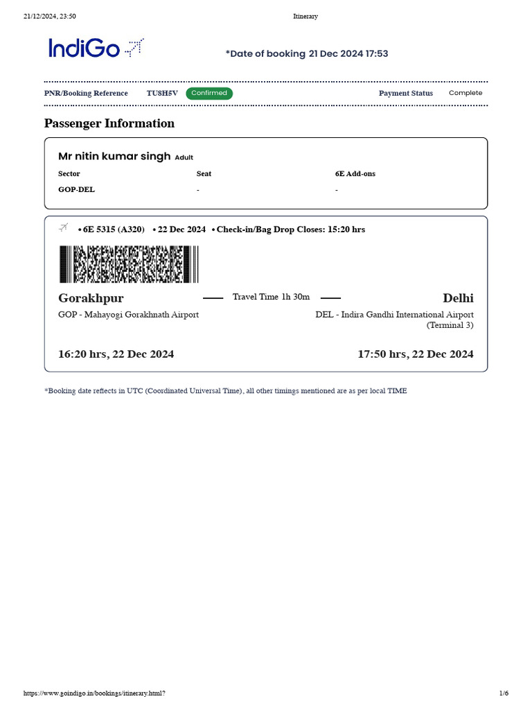 Gop To Delhi Nitin Kumar Singh | PDF | Travel Visa | Airport