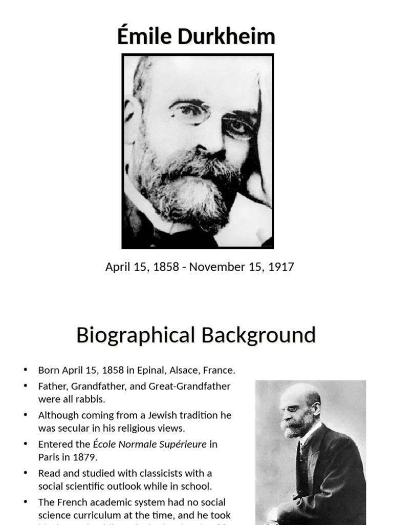 Emile Durkheim (1) | PDF | Émile Durkheim | Sociology