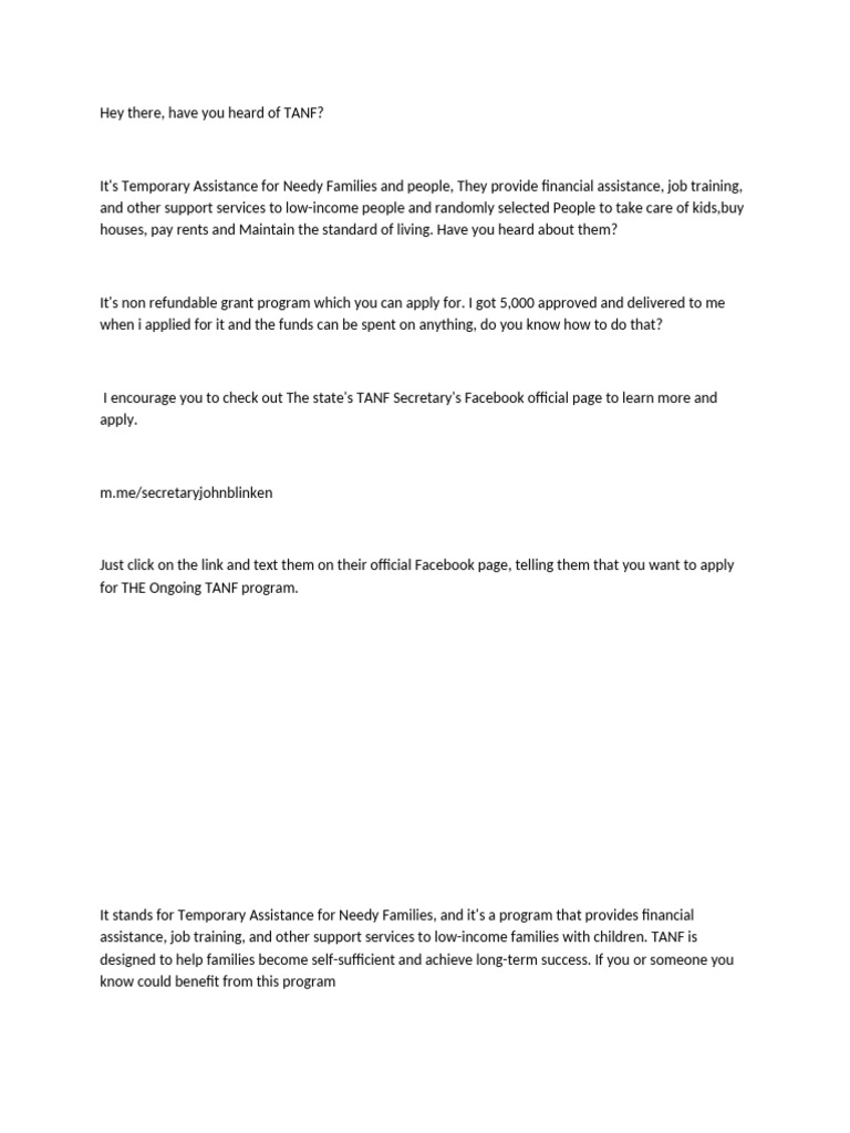 TANF Grant program | PDF