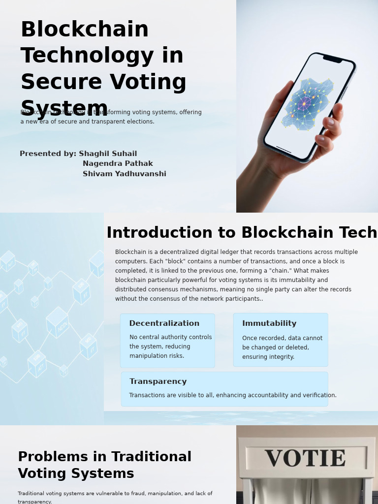 Blockchain Technology in Secure Voting System | PDF | Electronic Voting ...