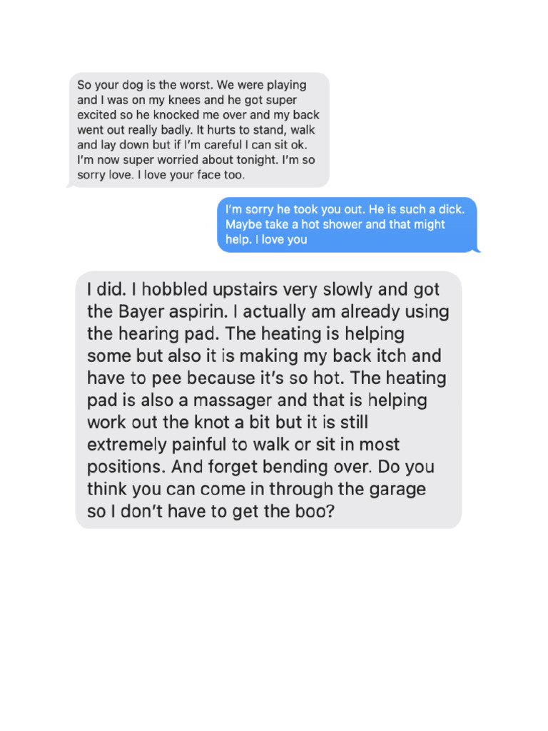 MB Back Injury Text messages | PDF