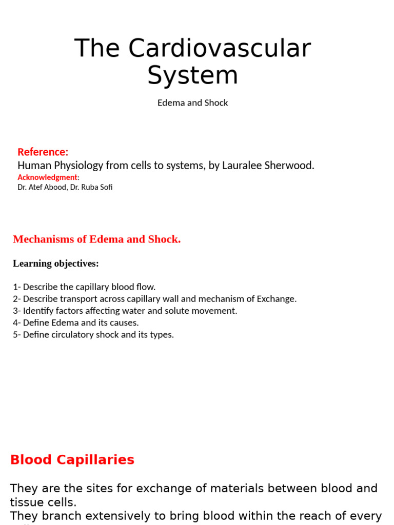 Edema and Shock MK | PDF | Capillary | Shock (Circulatory)