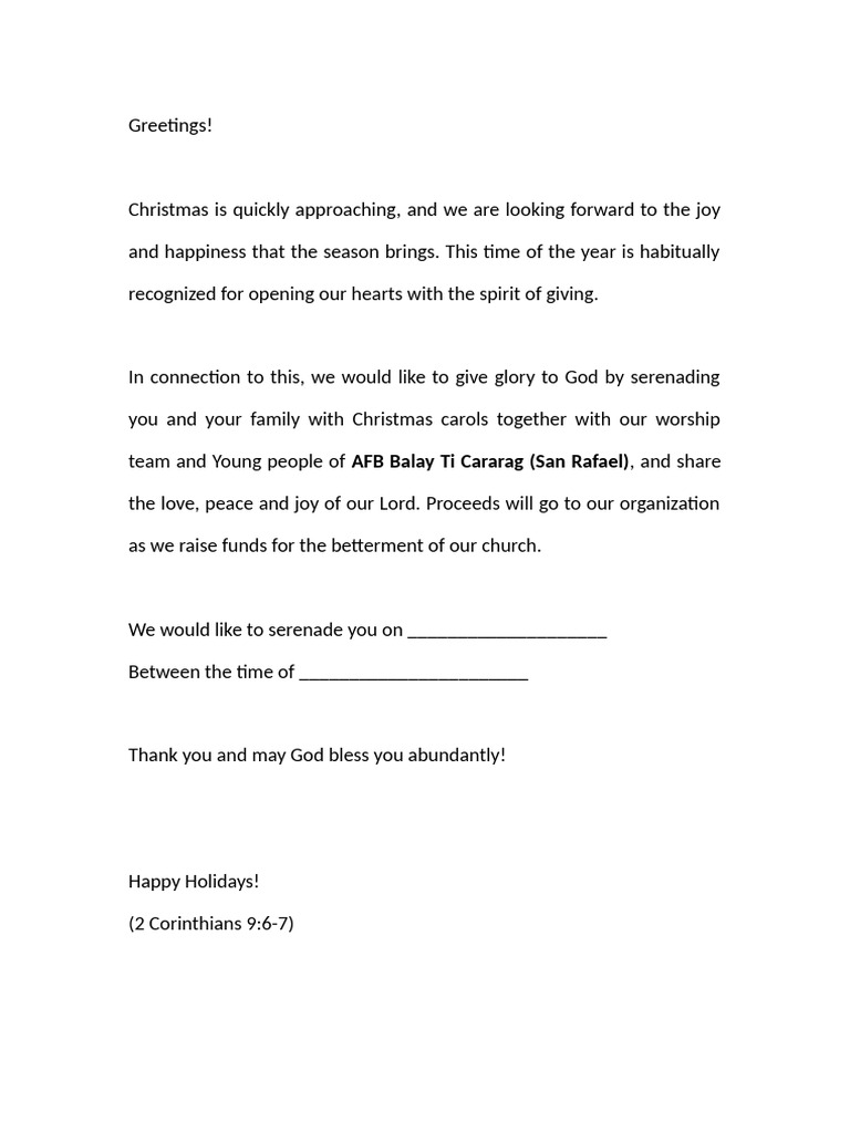caroling Letters | PDF