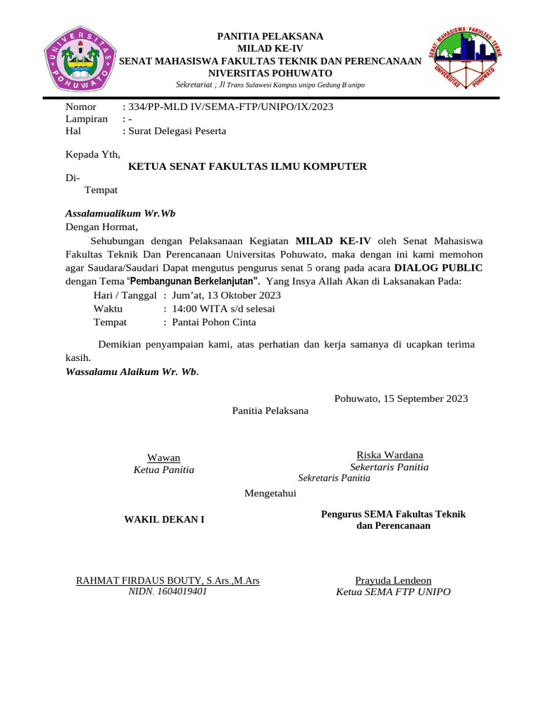 Surat Delegasi Senat | PDF
