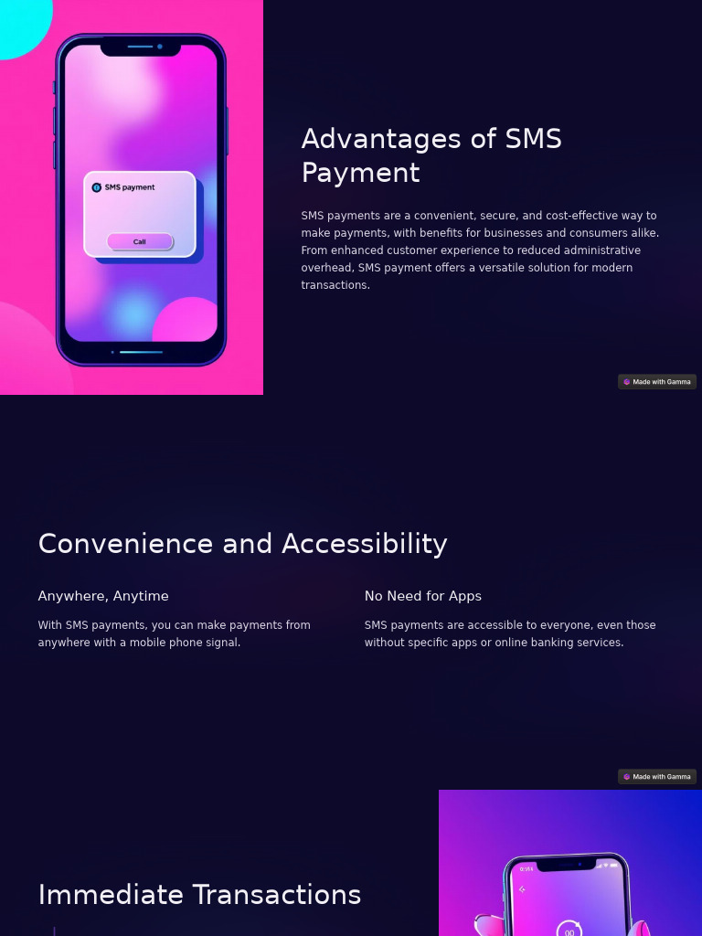 Advantages of SMS Payment | PDF | Payments | Online Banking