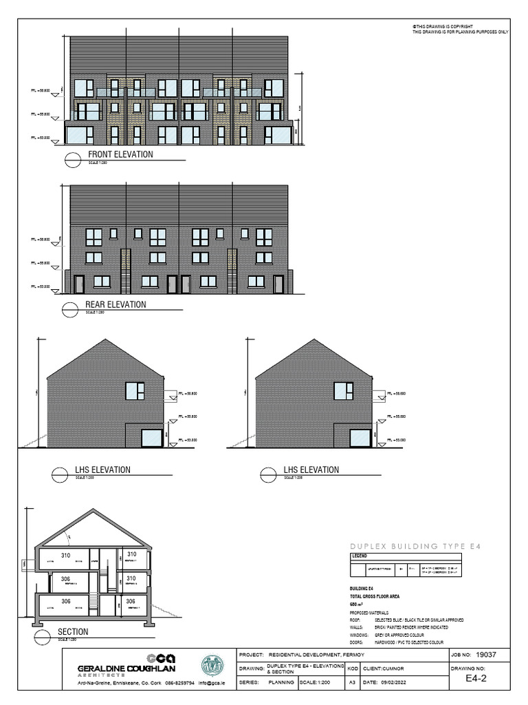 Duplex Type E4 (Elevations and Section) | PDF | Brisbane | City Of Brisbane