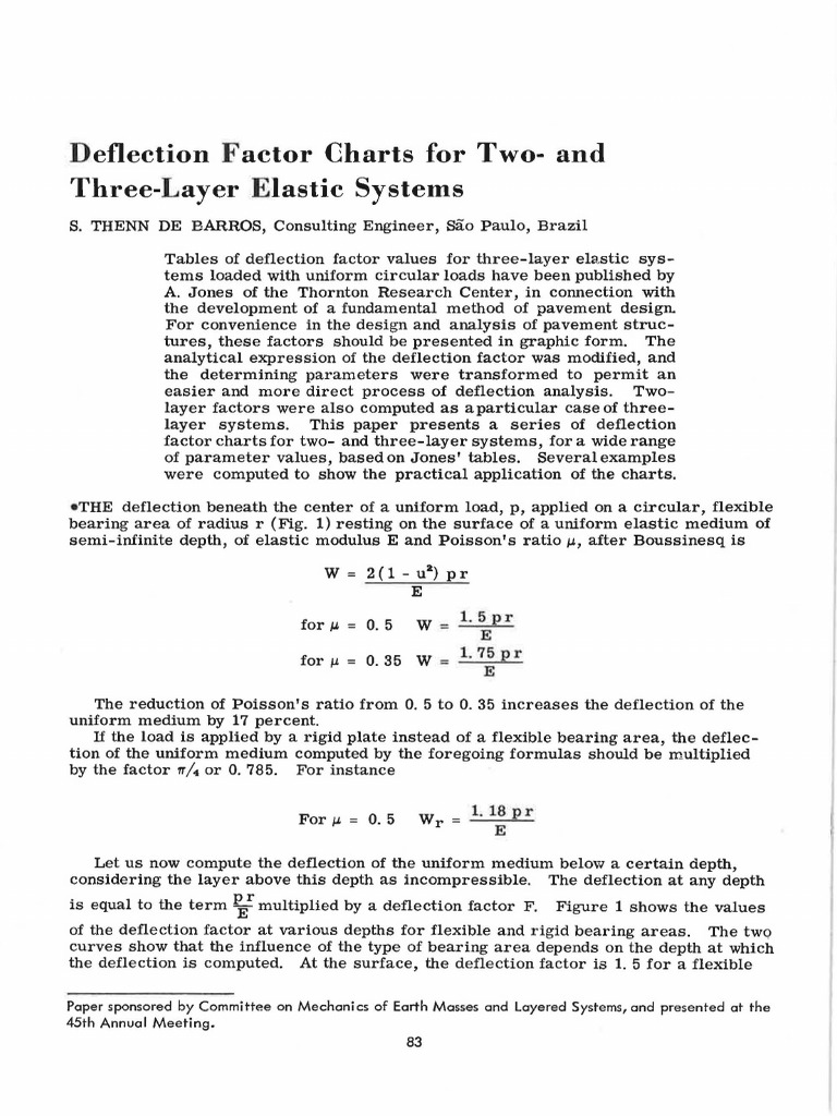 Deflection Actor Charts For Two-And Three-Layer Elastic Systems | PDF | Young's Modulus ...
