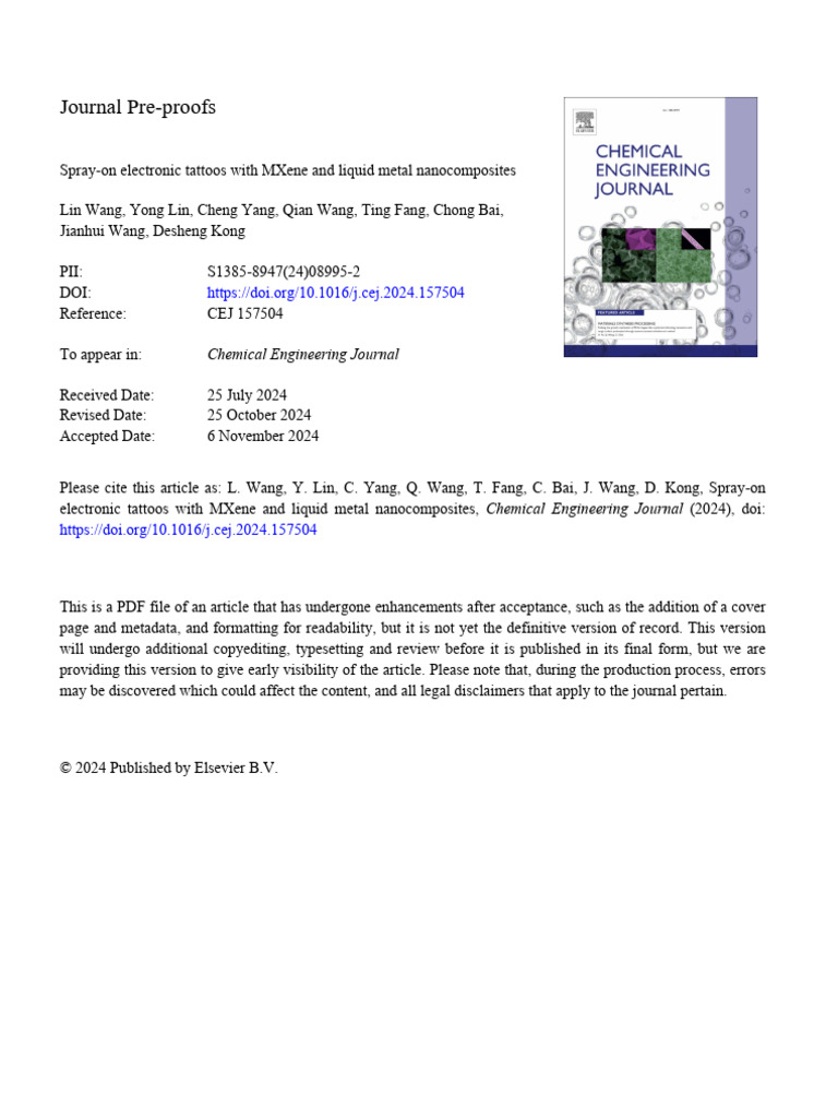 1 s2.0 S1385894724089952 Main | PDF | Microscope | Nanocomposite