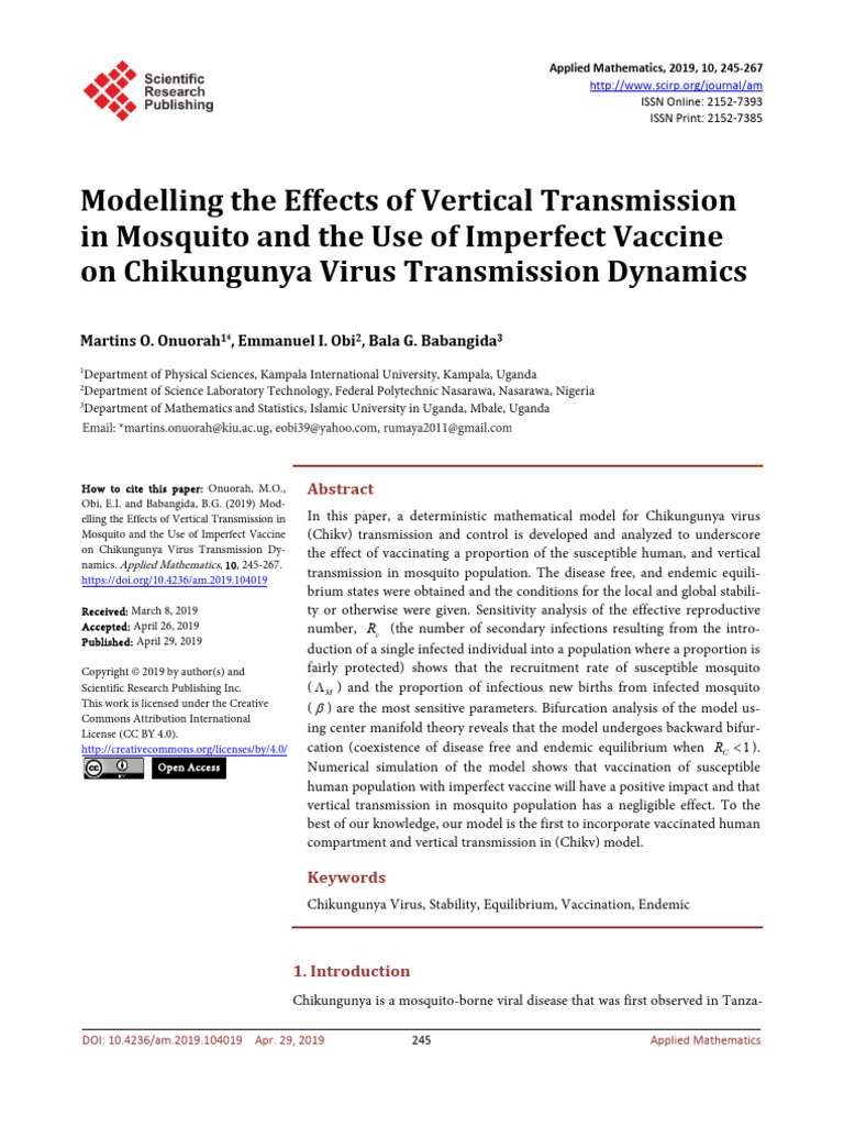 8 - Modelling The Effects of Vertical Transmission | PDF | Mathematics ...