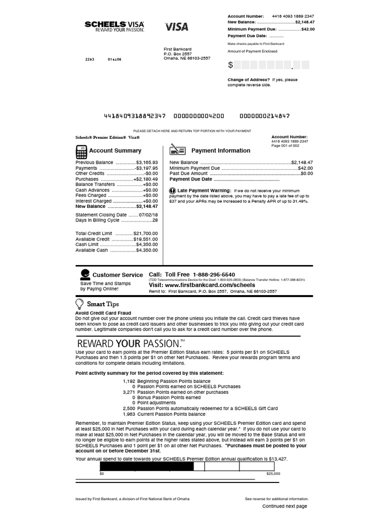 Omaha Bank Statement (Card) | PDF | Credit Card | Personal Finance