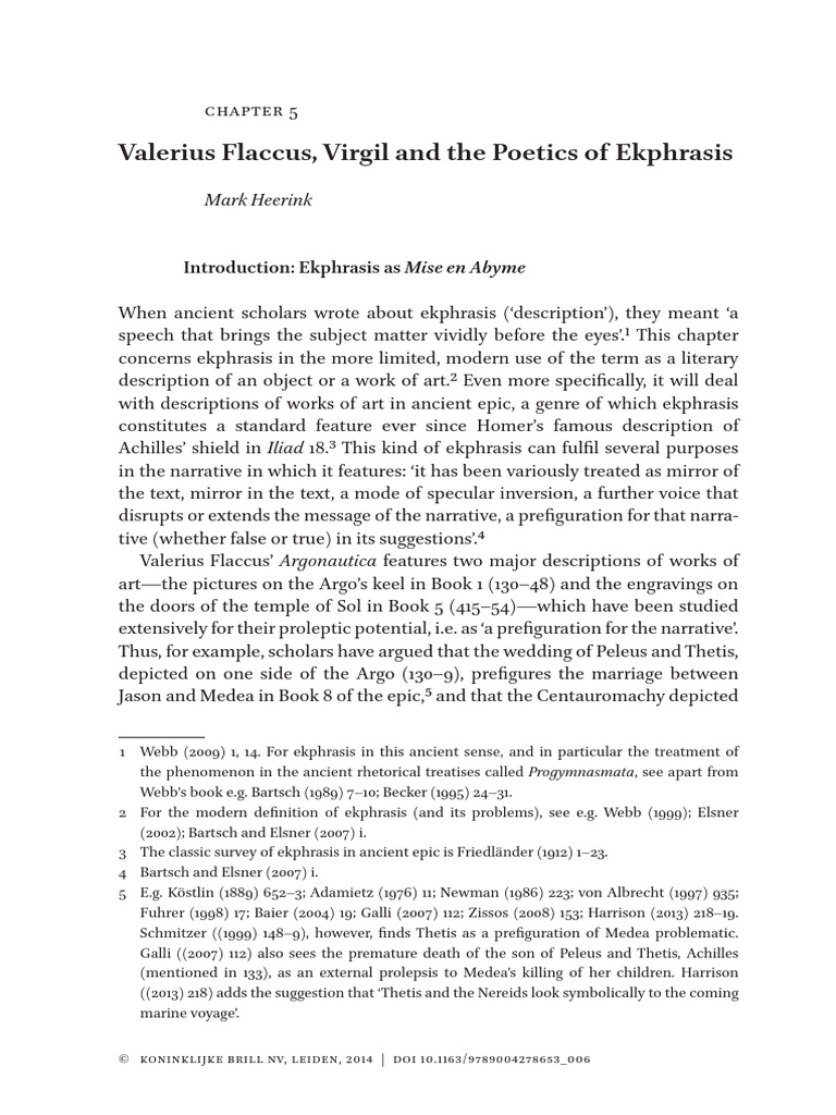 Ekphrasis in Valerius Flaccus' Epic | PDF