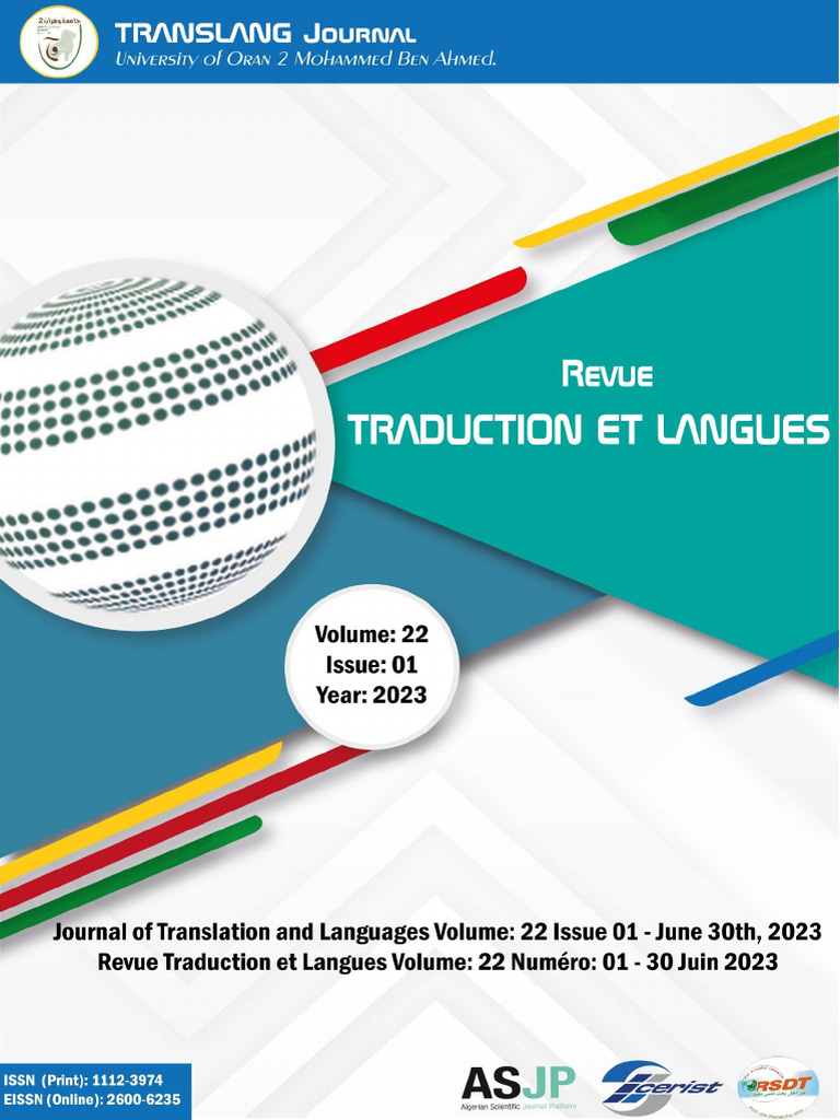 TRANSLANG Journal: Translation Studies Insights | PDF | Translations ...