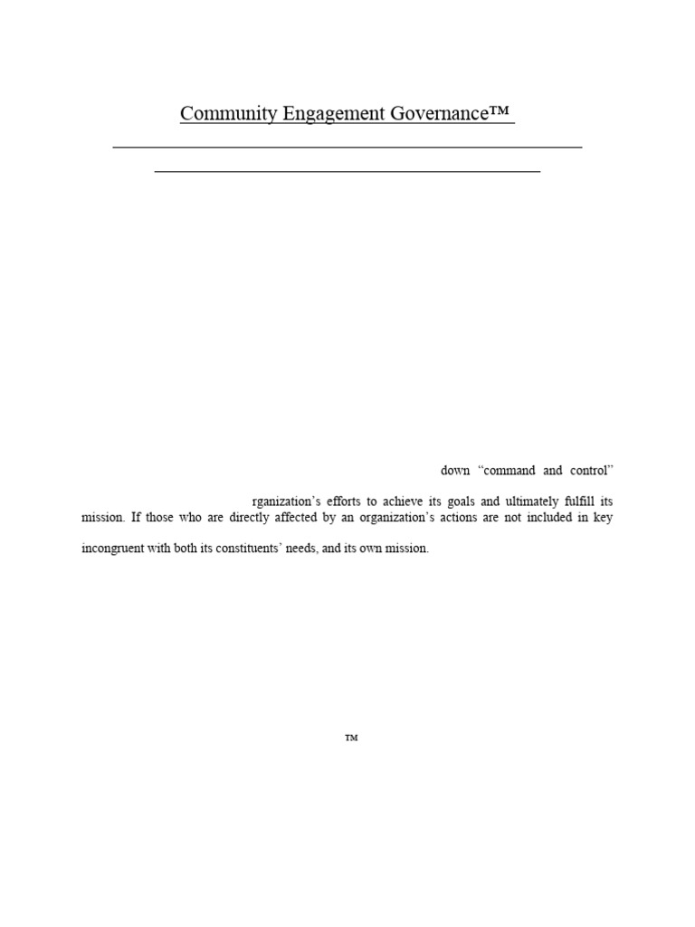 Community Engagement Governance | PDF | Governance | Decision Making