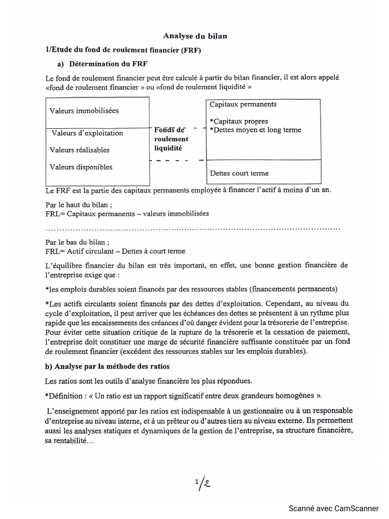 Analyse Du Bilan | PDF
