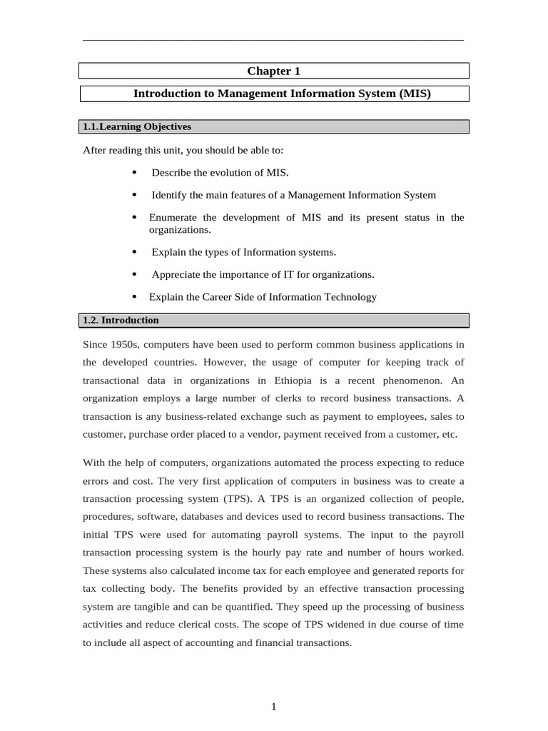 Management Information System | PDF | Computing | Management Information System