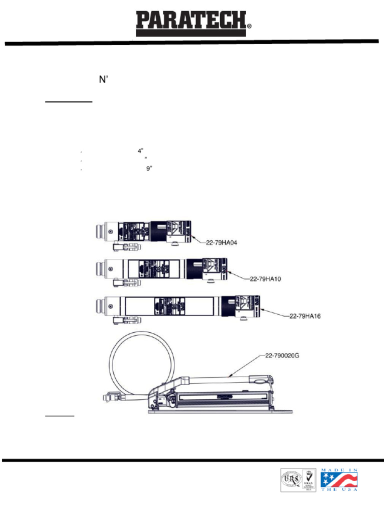 Paratech Hydrafusion Strut 22 79HA04!22!79HA10!22!79HA16 Manual | PDF ...