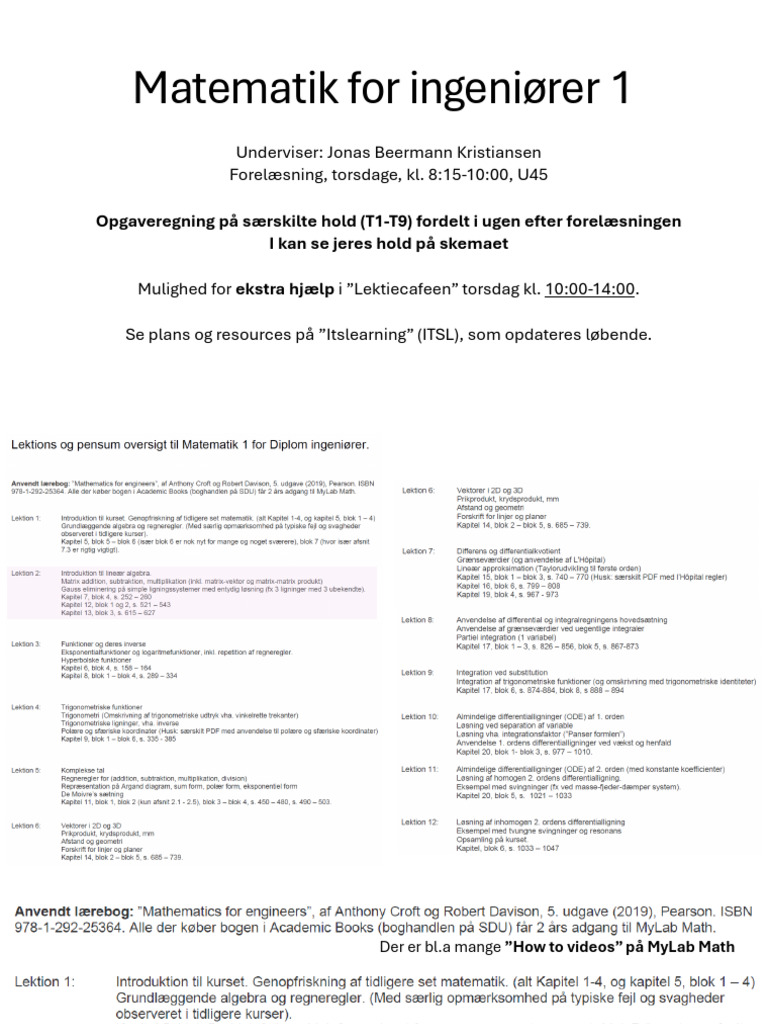 DPL-MAT1 - Lektion 2 | PDF