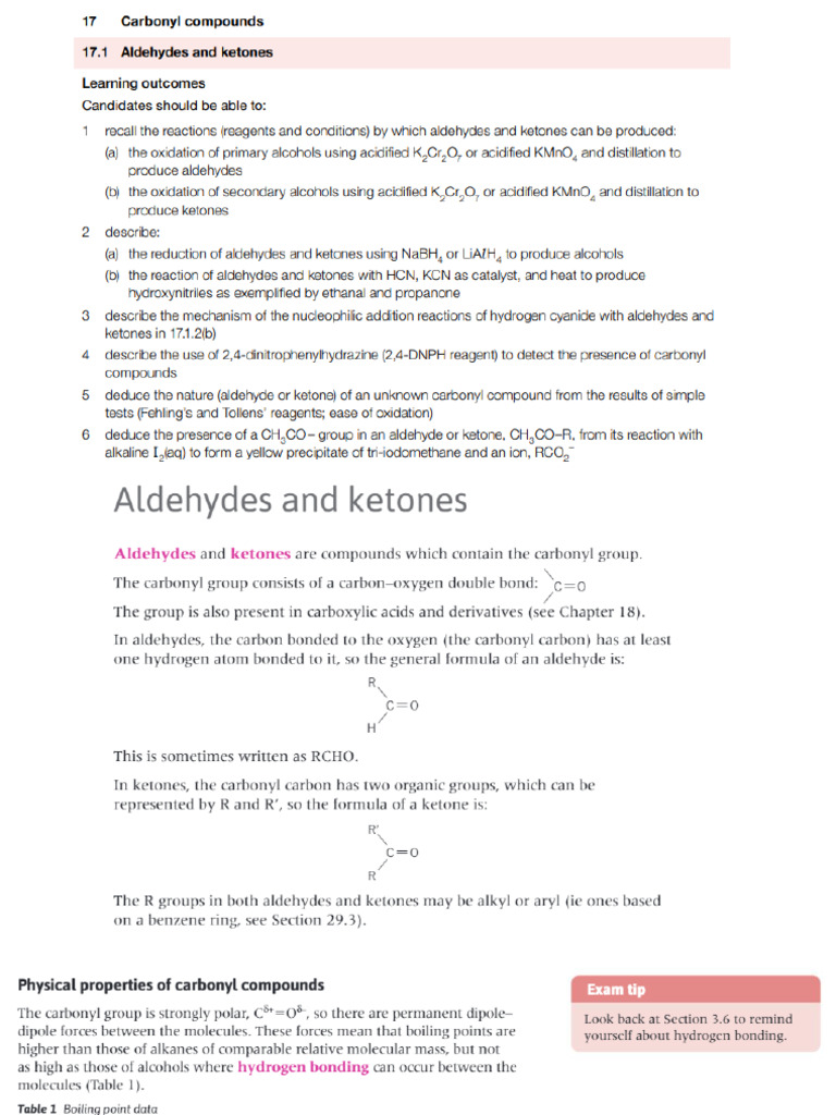 Carbonyl Compounds_notes | PDF