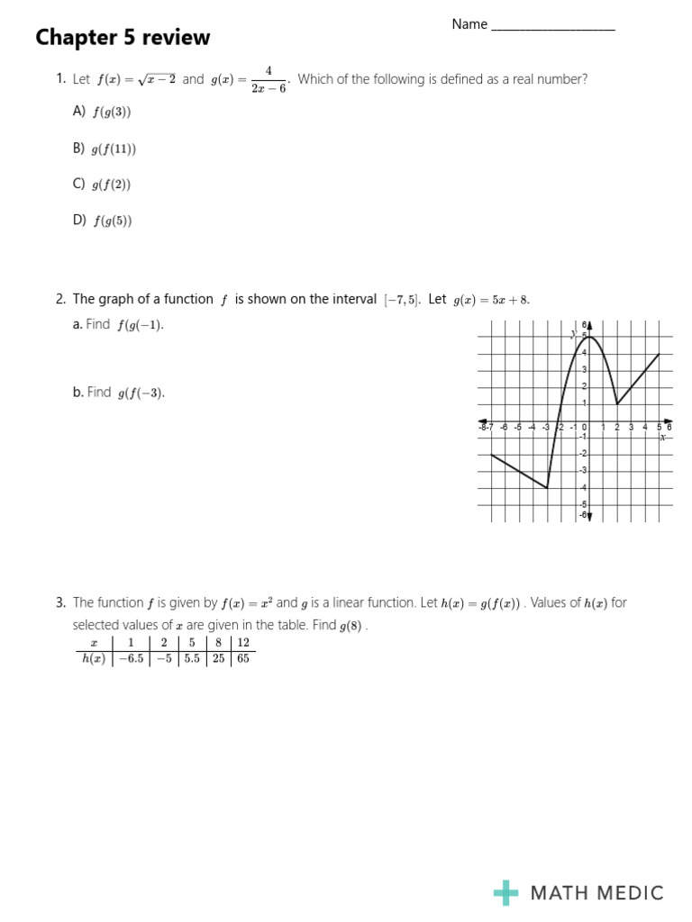 ch 5 rev precalc | PDF | Function (Mathematics) | Mathematics