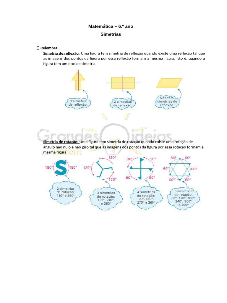 6º Resumo Simetrias | PDF