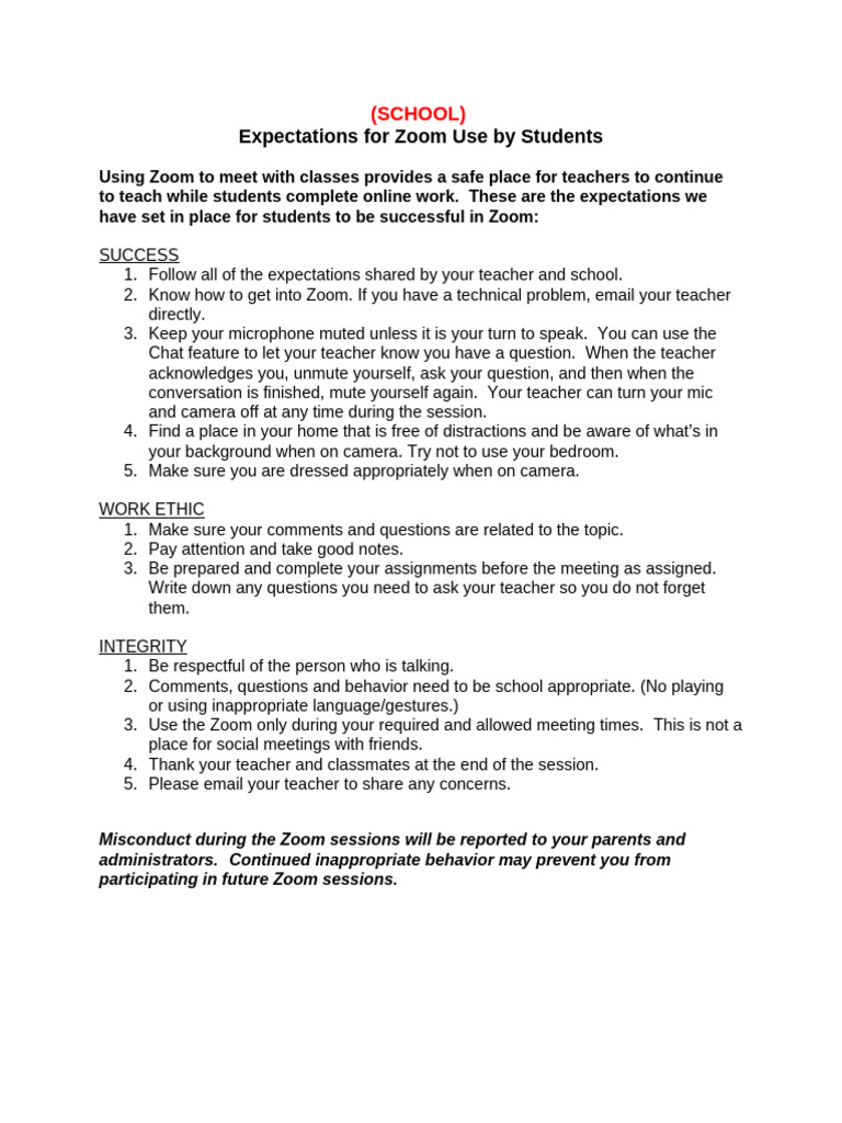 Zoom Expectations | PDF