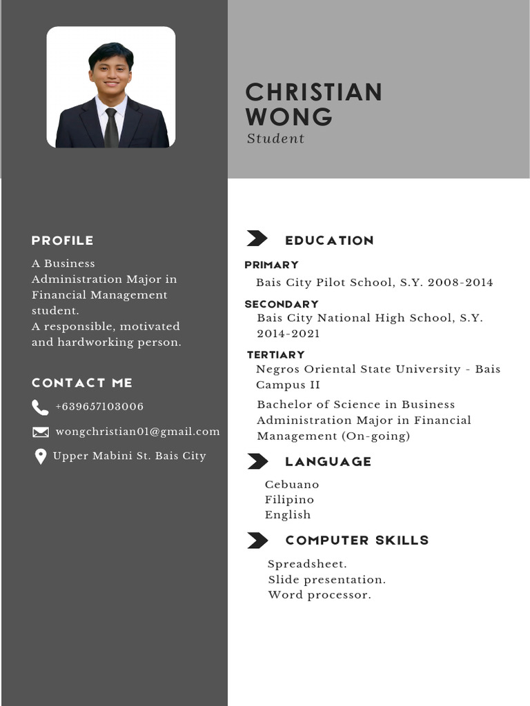 Sample Resume Format For Ojt | PDF