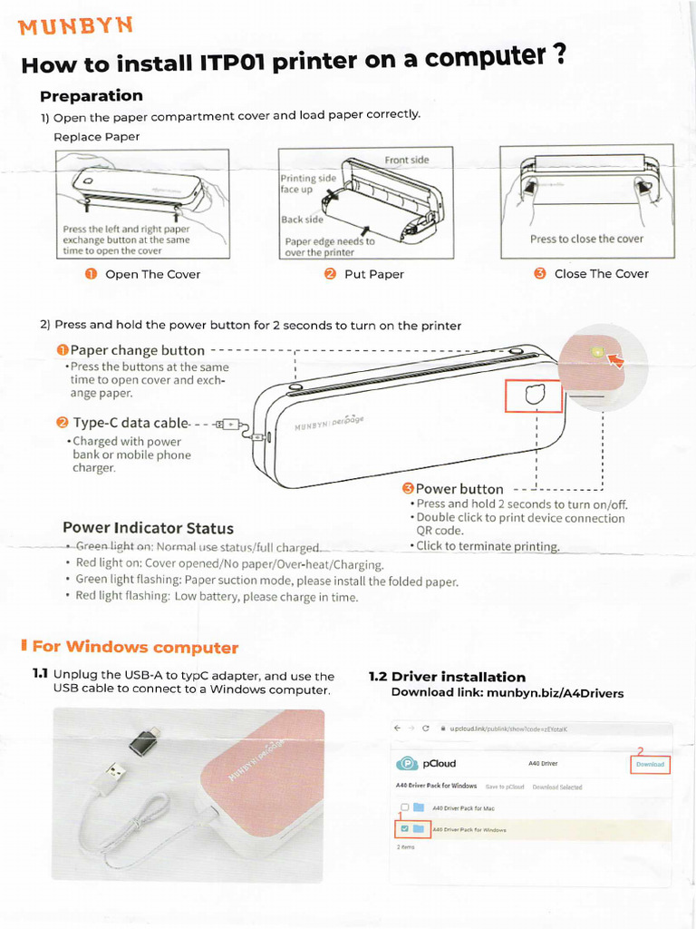 Notice Imprimante Munbyn | PDF