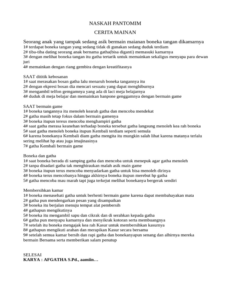 Toy Story Pantomim SMP 2 | PDF