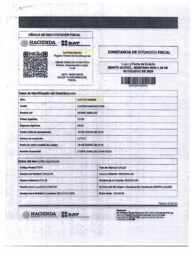 Datos Del Cliente | PDF