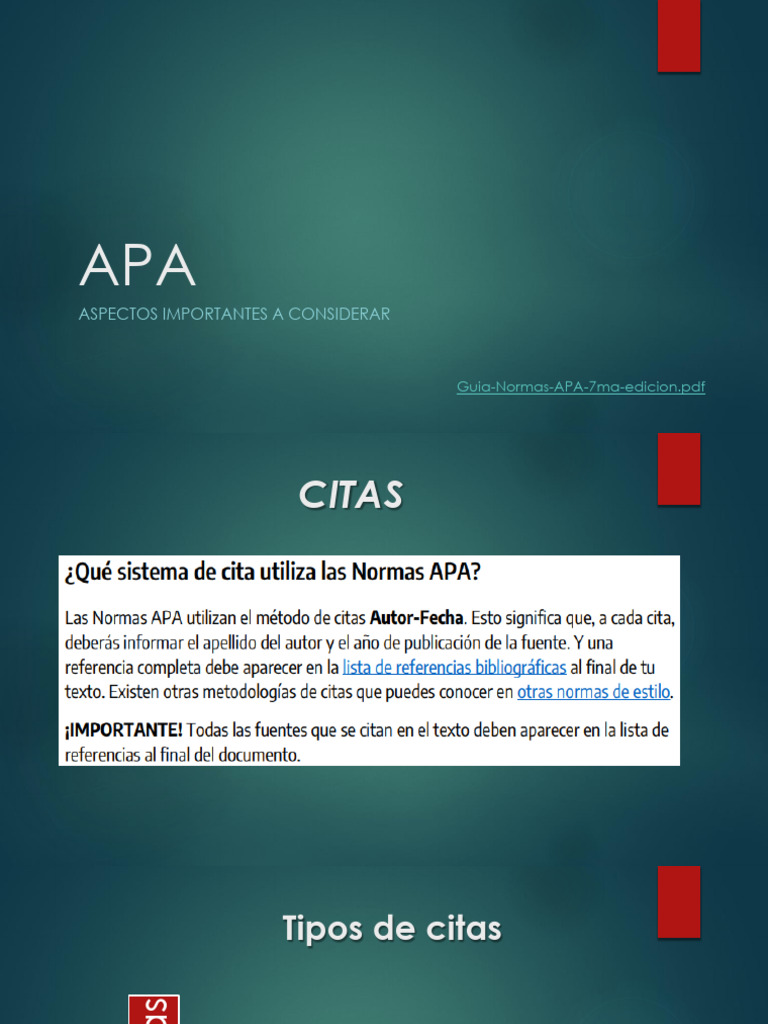 Guía de Citas y Referencias APA 7ª Ed. | PDF | Bibliografía | Puntuación