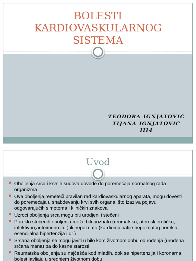 Bolesti Kardiovaskularnog Sistema | PDF