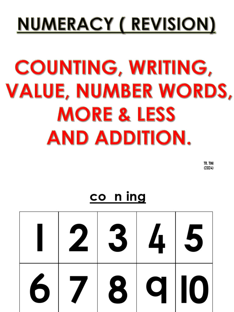 Counting and Numbers for Kids | PDF