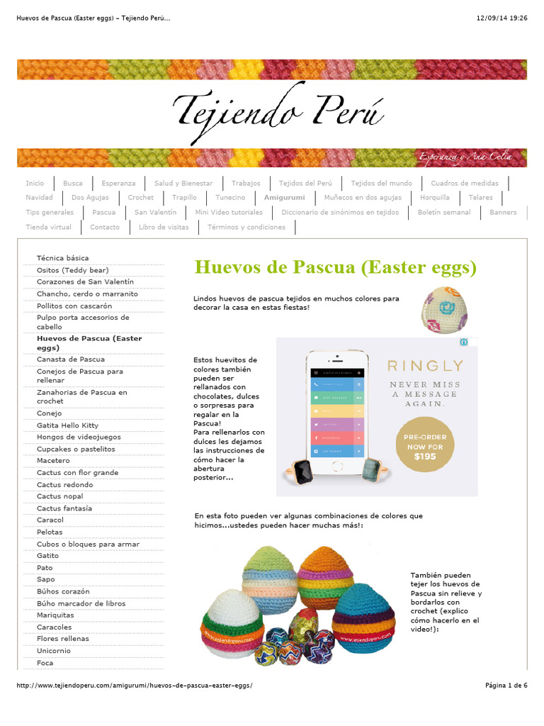 Huevos de Pascua (Easter eggs) - Tejiendo Perú | PDF