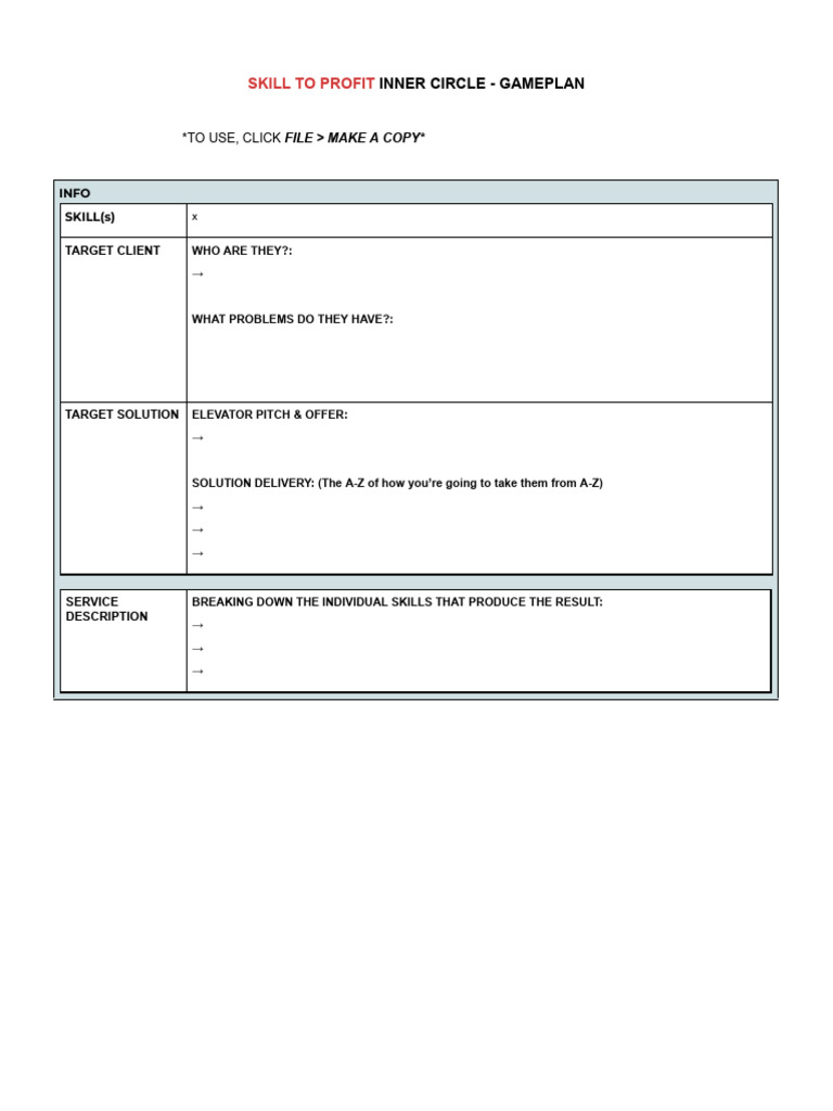 Template STP Gameplan | PDF