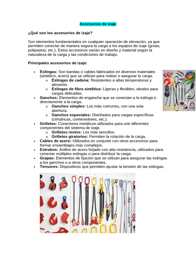 Accesorios de Izaje | PDF | Acero | Conector eléctrico