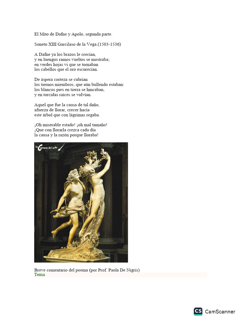 Análisis del Soneto XIII de Garcilaso | PDF | Eros | Apolo