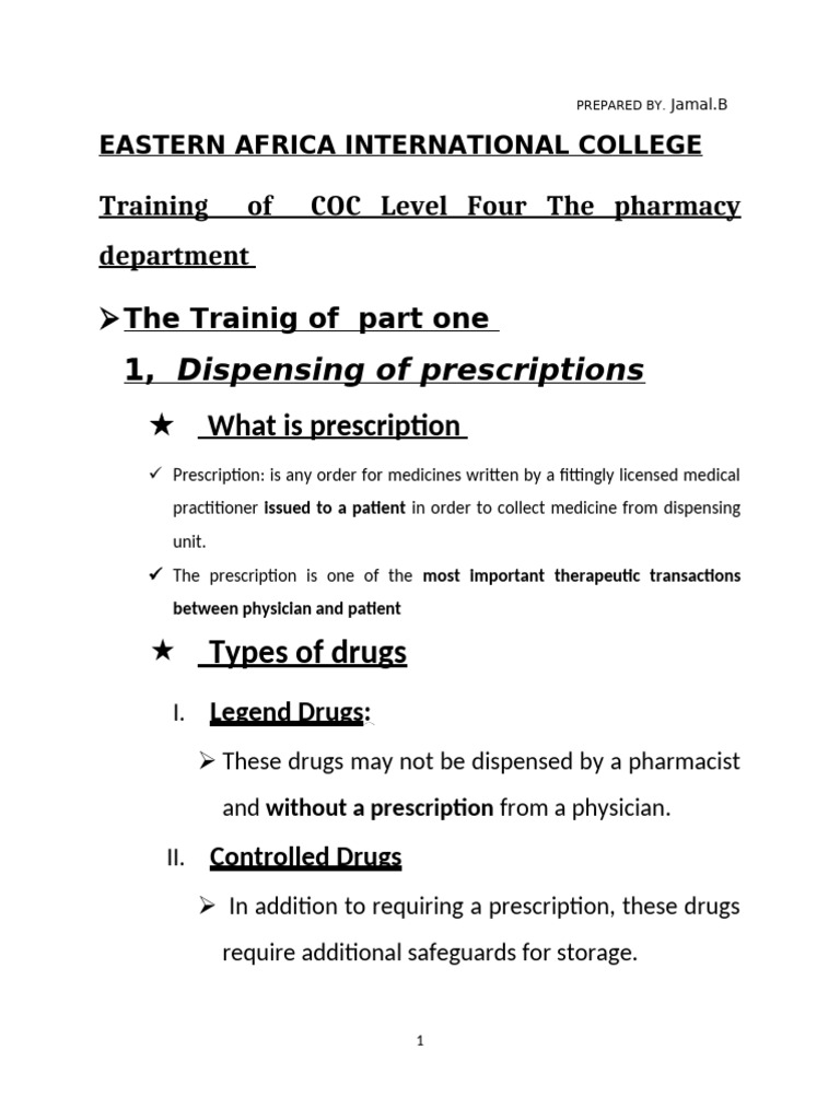 Pharmacy Level 4 COC Exam Guide | PDF | Medical Prescription | Over The ...