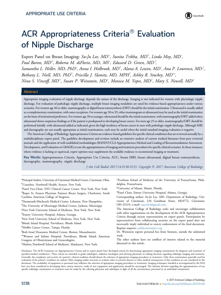ACR Appropriateness Criteria Evaluation - 2017 - Journal of The American Colle | PDF ...
