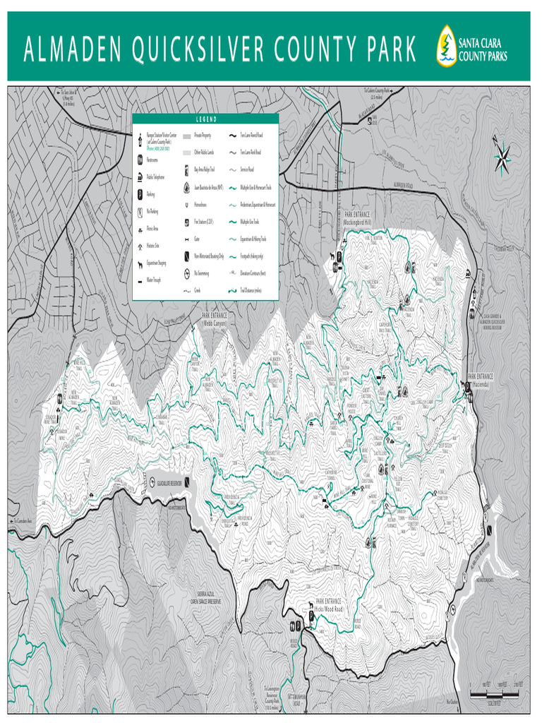 Almaden Quicksilver Guide Map | PDF | Terrestrial Locomotion | Trail