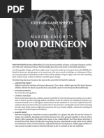 D100 Dungeon. Book 1. Game Sheets V3.4 | PDF