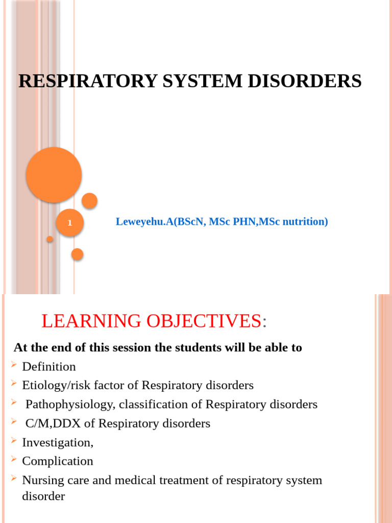 Respiratory System Disorders Overview | PDF | Pneumonia | Respiratory ...