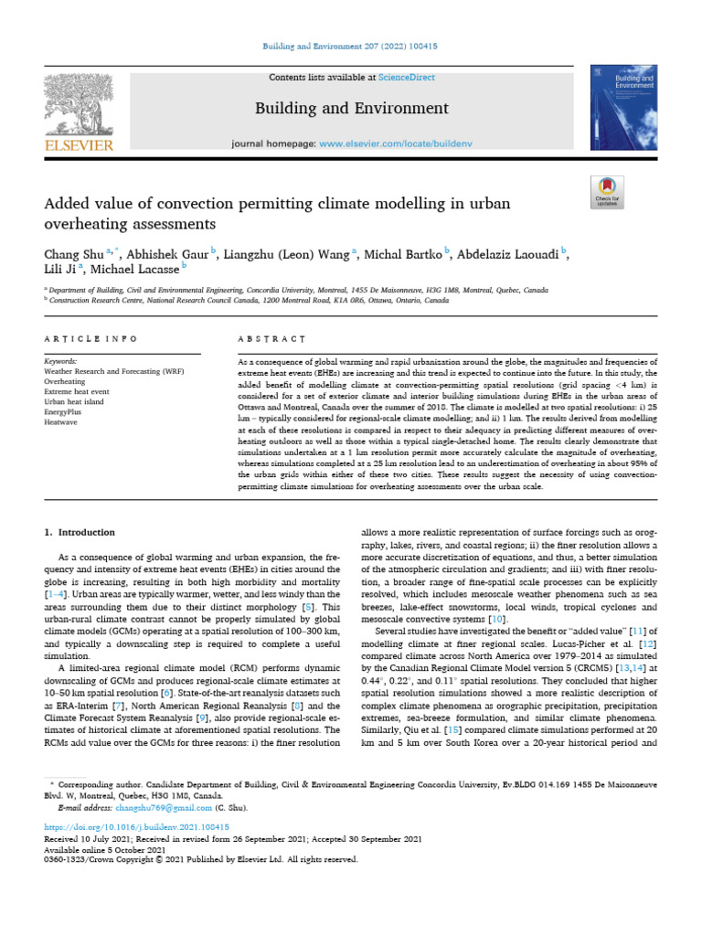 Added Value of Convection Permitting Climate Modelling 2022 Building ...