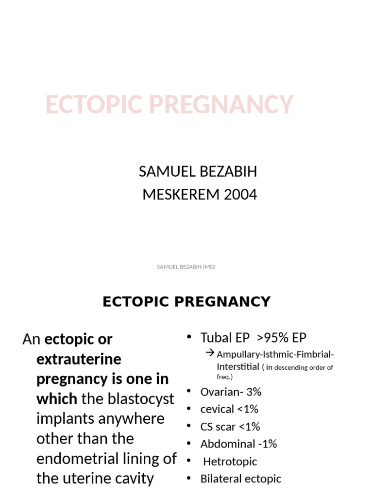 10. ECTOPIC PREGNANCY | PDF | Human Chorionic Gonadotropin | Birth Control