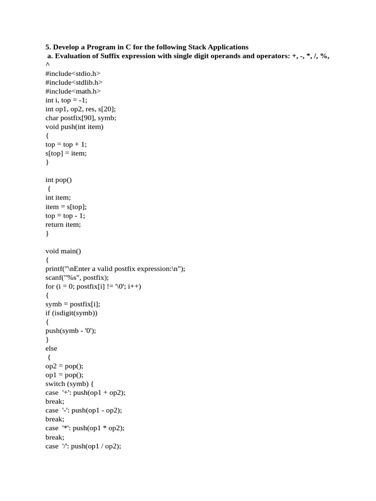 DSA LAB5-Tower of Hanoi and Postfix Evaluation - Copy | PDF
