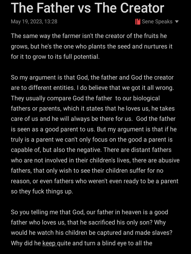 God the Father | PDF | Nature | God