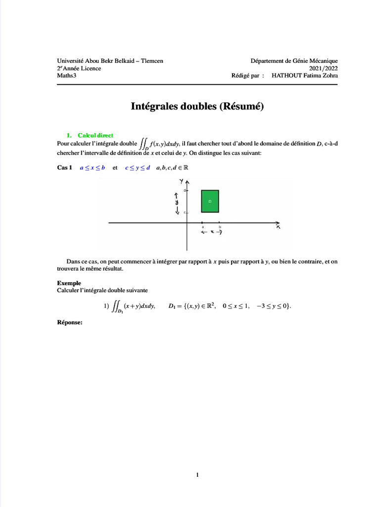 Exo Integrale Double 2 | PDF