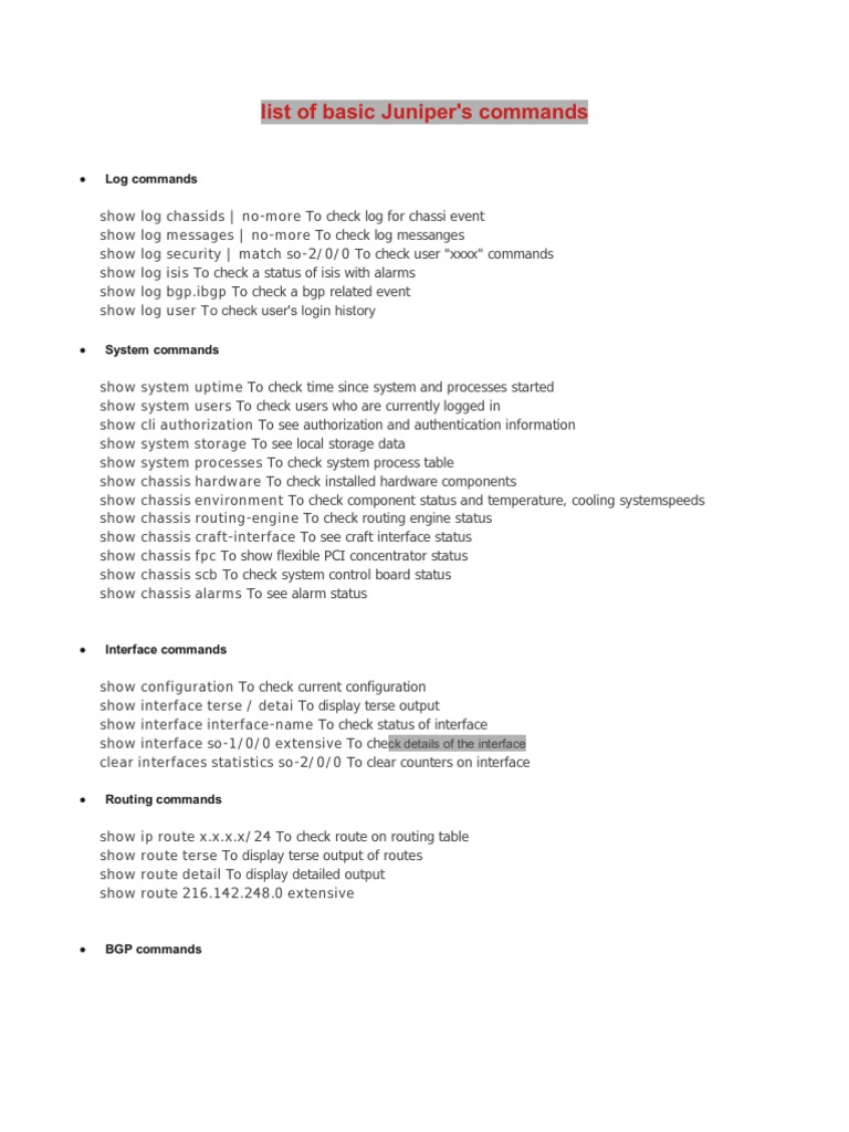 Juniper Router Commands | PDF | Multiprotocol Label Switching | Networking