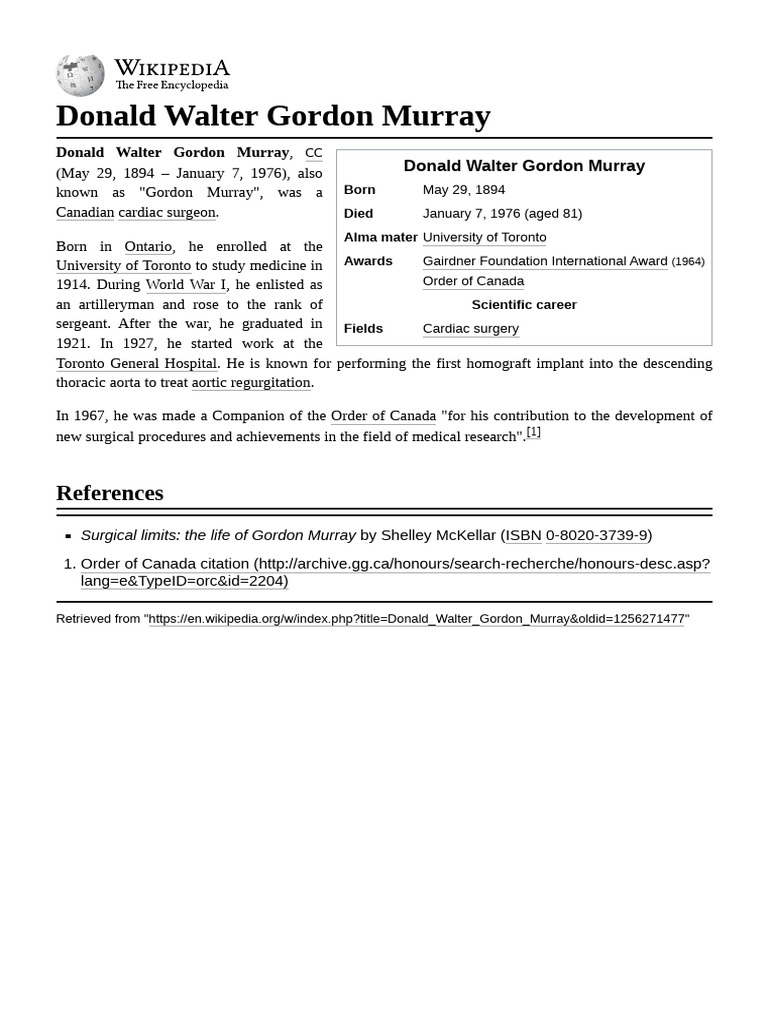 Donald Walter Gordon Murray | PDF