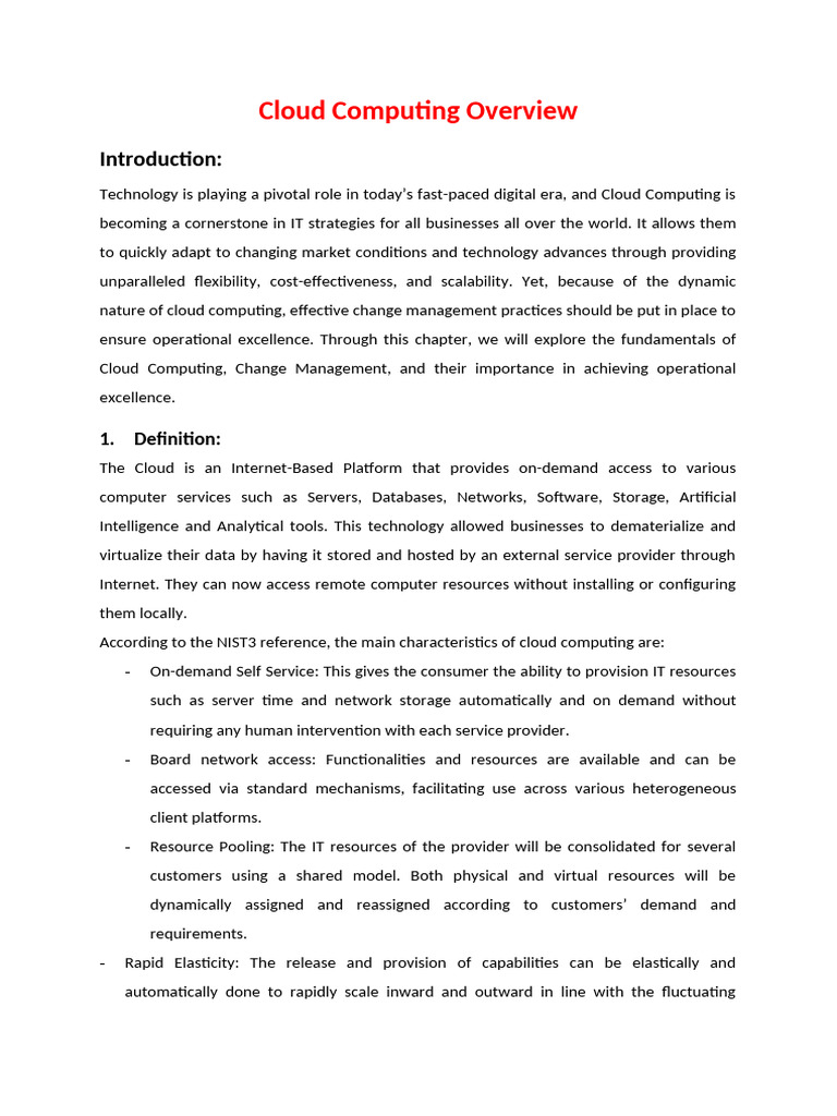 Cloud Computing Overview | PDF | Cloud Computing | Internet Of Things