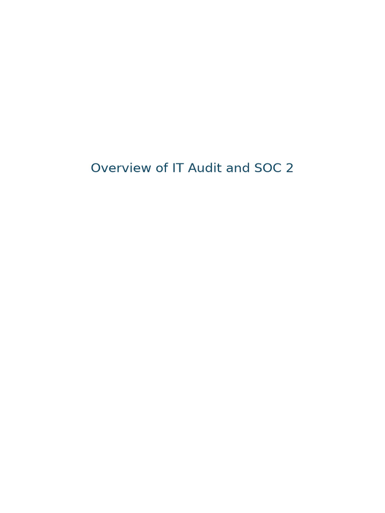 Understanding SOC 2 in IT Audits | PDF | Audit | Computer Security